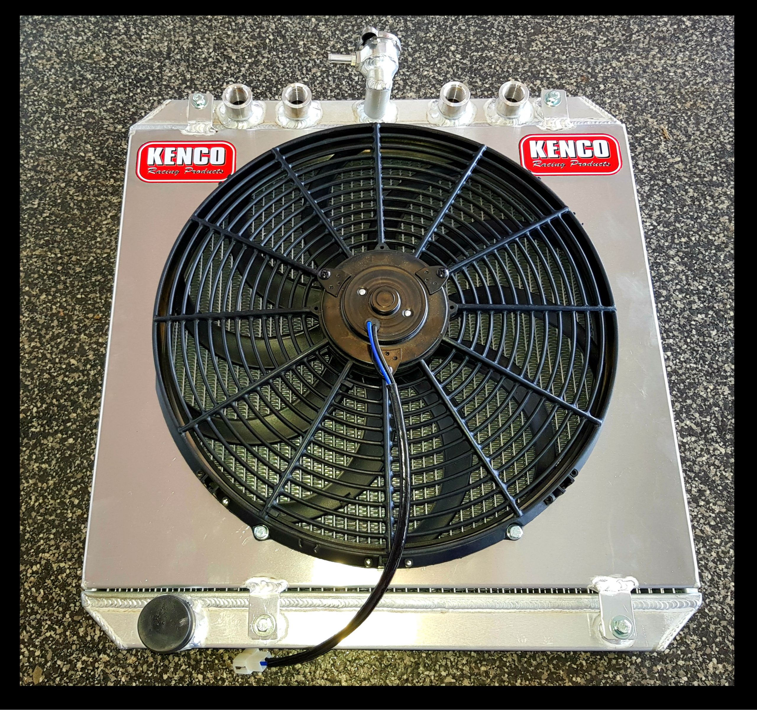 Kenco Wingless Sprintcar Radiator with Thermo Fan