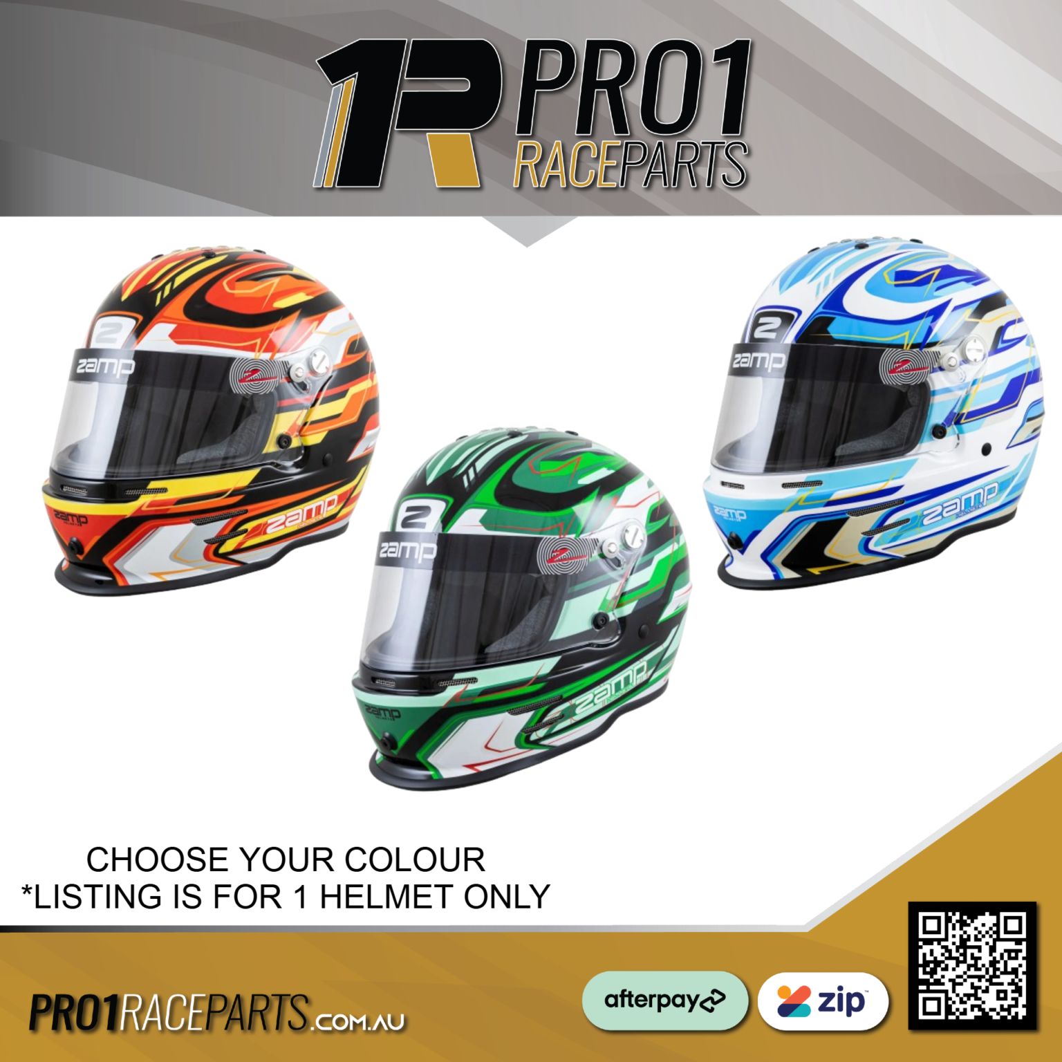 Zamp Youth Graphic Helmets | R2-42Y | Size 59cm | SNELL CMR2016 | NO FREE POST* - Pro1 Race ...