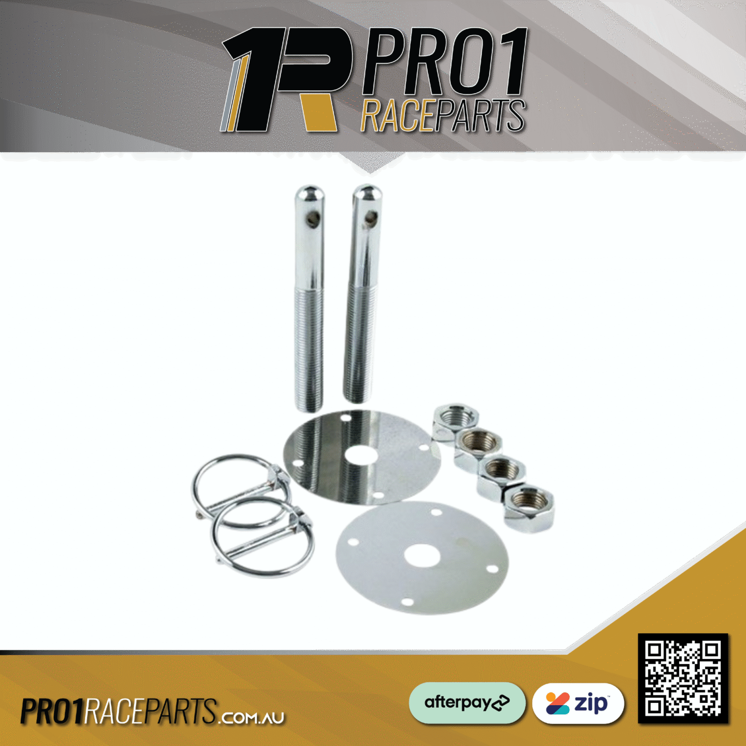 Allstar Steel Bonnet Pin Kit with 3/16" Flip-Over Clips